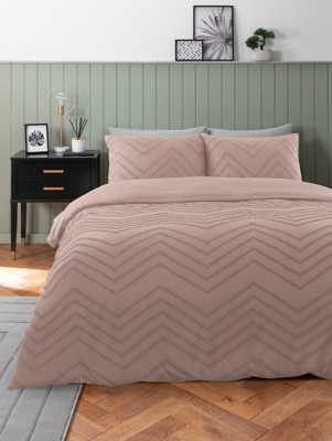Light Pink Tufted Zig Zag Duvet Set | Home | George at ASDA