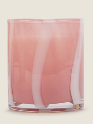 Pink Orchid Blossom Flower Striped Candle | Home | George at ASDA