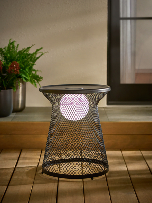 Black Solar Light Side Table | Outdoor & Garden | George at ASDA