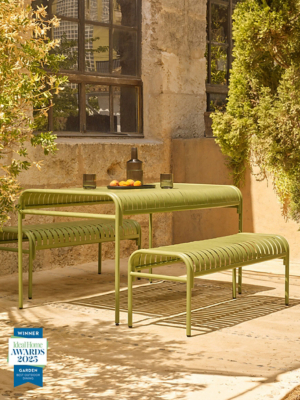 Green Metal Slat 3 Piece Bench Set | Outdoor & Garden | George at ASDA