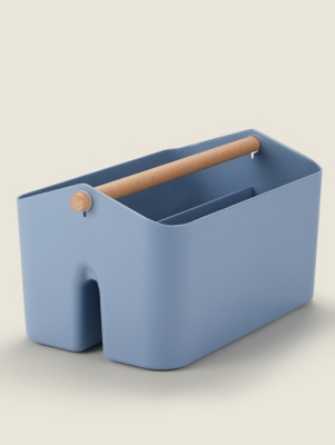 Blue Plastic Storage With Wooden Handle | Home | George at ASDA