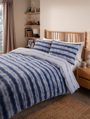 Navy & White Ombre Bohemian Reversible Duvet Set | Home | George at ASDA
