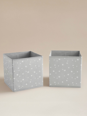 Grey Star Print Storage Boxes - Set of 2 | Home | George at ASDA