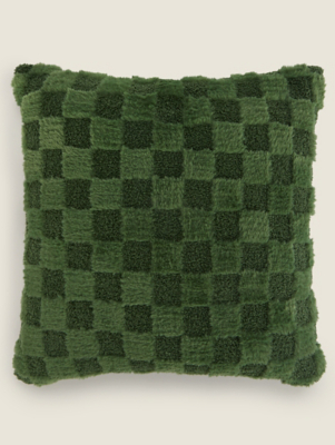 Green Borg Checkerboard Cushion | Home | George at ASDA
