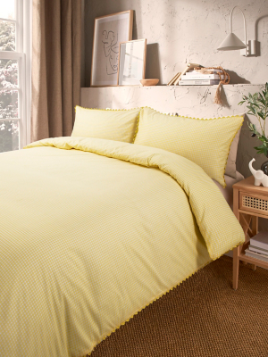Yellow & White Mini Gingham Rik Rac Duvet Set | Home | George at ASDA