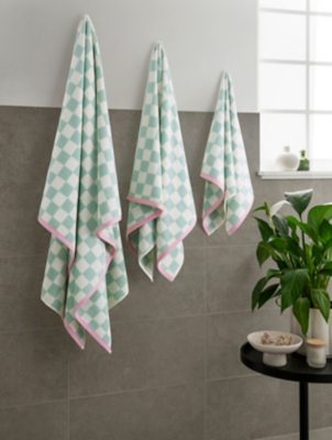 Mint Green Checkerboard Towel Range | Home | George at ASDA