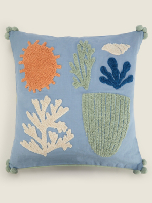 Tufted Coral Cushion | Home | George at ASDA