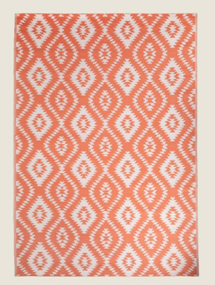 Orange Aztec Indoor & Outdoor Rug | Home | George at ASDA