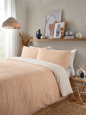 Coral Stripe Reversible Duvet Set | Home | George at ASDA