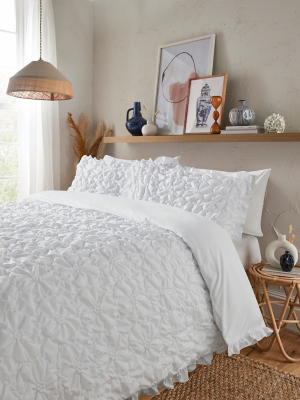 White Flower Frill Duvet Set | Home | George at ASDA