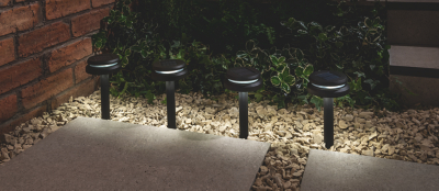 15L Solar Double Deck Up Down Path Light - Set of 4 | Outdoor & Garden ...