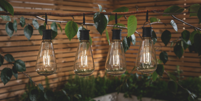 Solar Retro Bulb Lights - Set of 4 | Outdoor & Garden | George at ASDA