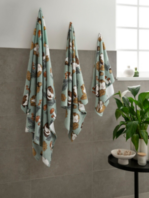 Green Guinea Pig Print Cotton Towel Range | Home | George at ASDA