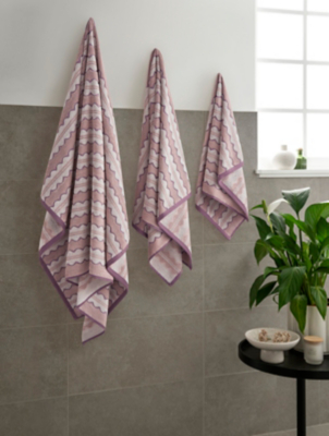 Heritage Pink Scallop Stripe Bath Towel | Home | George at ASDA