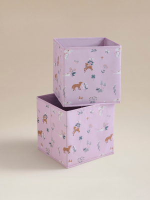 Pink Animal Print Storage Box - Set of 2 | Home | George at ASDA