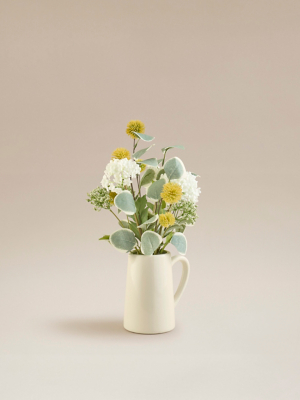 Artificial Hydrangea & Craspedia In Ceramic Jug Vase | Home | George at ...
