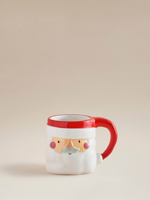 Red & White Christmas Santa Shaped Earthenware Mug | Home | George at ASDA