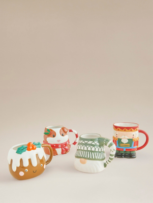 Christmas Shaped Mug Bundle - Set of 4 | Home | George at ASDA
