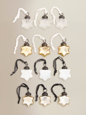 Star-Shaped Glass Baubles - Set of 24 | Christmas | George at ASDA