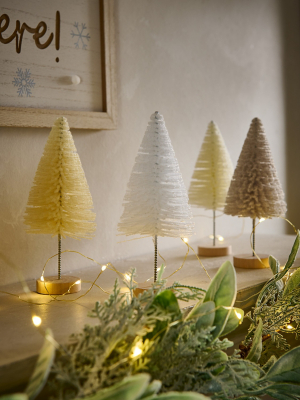 Flocked Tree Christmas Decoration - Set of 4 | Christmas | George at ASDA