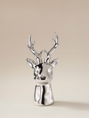 Silver-Tone Stag Head Christmas Decoration | Christmas | George at ASDA