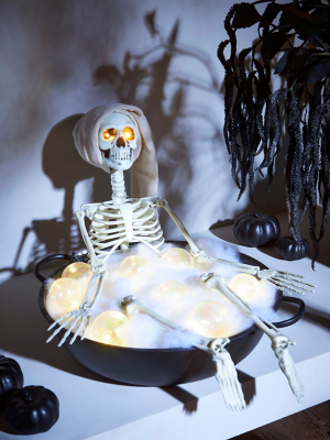 Halloween White & Black Animated Skeleton In A Bath | Halloween ...
