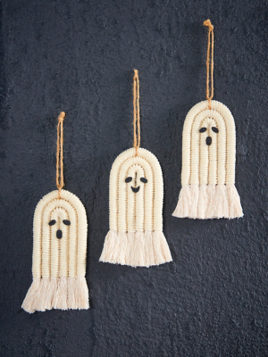 Halloween White Macrame Ghosts - Set of 3 | Halloween | George at ASDA