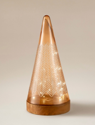 Amber Etched Glass Christmas Tree | Christmas | George at ASDA