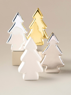 Ceramic Christmas Tree - Set of 4 | Christmas | George at ASDA