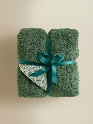 Forrest Green Marl Teddy Throw | Home | George at ASDA