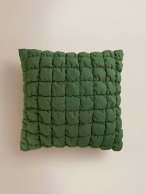 Green Quilted Bubble Cushion | Home | George at ASDA