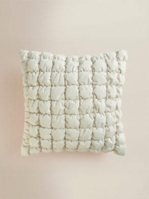 Natural Quilted Bubble Cushion | Home | George at ASDA