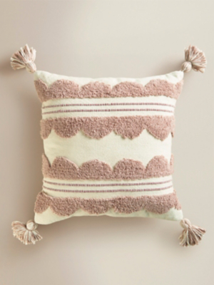 Pink Scallop Tuft Cushion | Home | George at ASDA