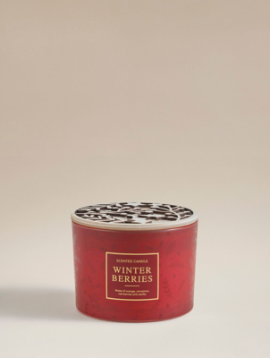 Red Winter Berries Wooden Lid Candle | Home | George at ASDA