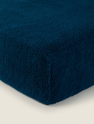 Lagoon Blue Teddy Plain Fitted Sheet | Home | George at ASDA