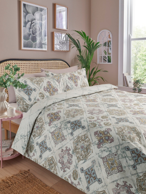 Waffle Tapestry Patch Reversible Duvet Set | Home | George at ASDA