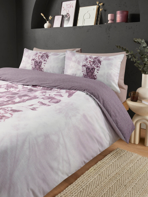 Pink Tie Dye Skull Reversible Duvet Set | Home | George at ASDA