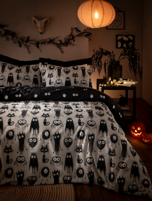 Black Halloween Monsters Reversible Duvet Set | Home | George at ASDA