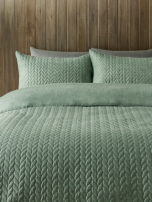 Green Texture Print Reversible Duvet Set | Home | George at ASDA