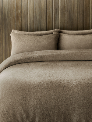 Natural Plain Teddy Reversible Cover Set | Home | George at ASDA