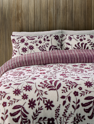 Blackcurrant Floral Print Teddy Reversible Duvet Set | Home | George at ...