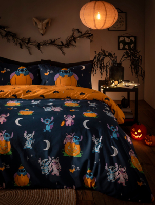 Disney Stitch Pumpkin Halloween Rotary Reversible Duvet Set | Home ...