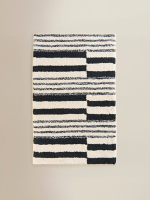 Black Geo Mingle Stripe Bath Mat | Home | George at ASDA