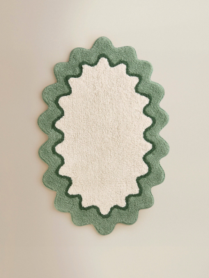 Green & Cream Scallop Bath Mat | Home | George at ASDA