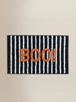White & Black Boo Slogan Bath Mat | Home | George at ASDA