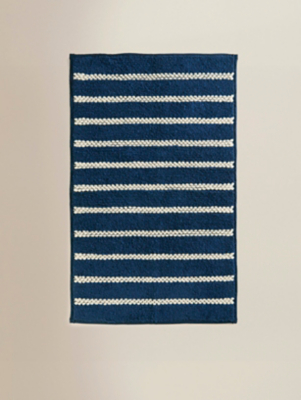 Navy Woven Stripe Bath Mat | Home | George at ASDA