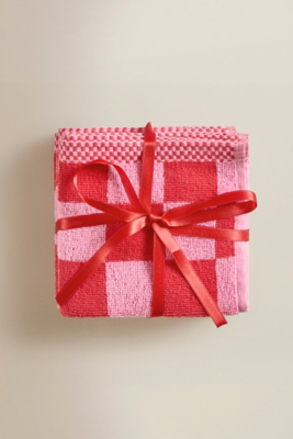 Pink & Red Checkerboard Cotton Face Cloths - Set of 4 | Home | George ...