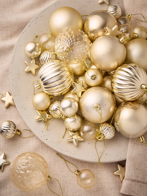 Gold-Tone Bauble Decoration Set - Set of 60 | Christmas | George at ASDA