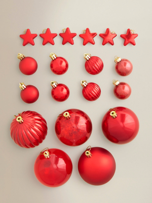 Red Bauble Decoration Set - Set of 60 | Christmas | George at ASDA