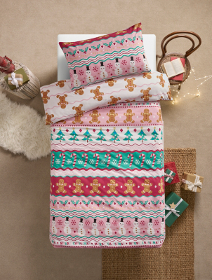 Christmas Gingerbread Print Reversible Duvet Set | Home | George at ASDA